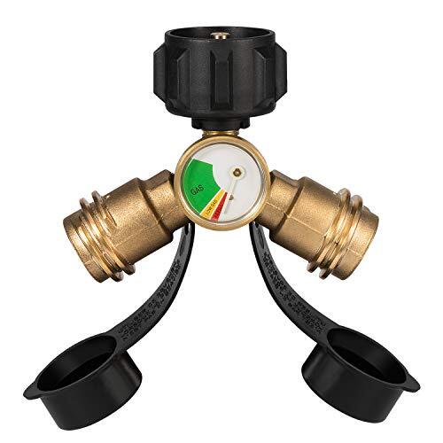 Propane Tank Y Splitter Adapter for BBQ Grills Camping Stoves Gas ...