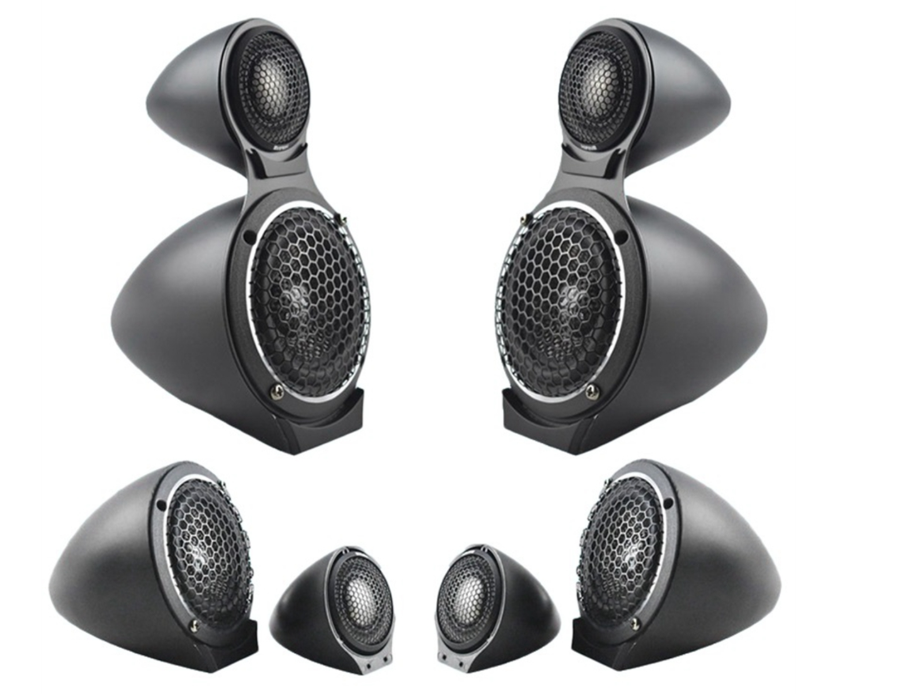 Tweeter & Midrange Speaker Pods Pair A Pillar Dash Mount Mids Highs ABS ...