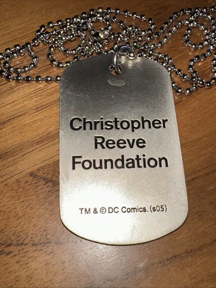 CHRISTOPHER REEVE FOUNDATION SUPERMAN GO FORWARD DOG TAG Necklace/Key ...
