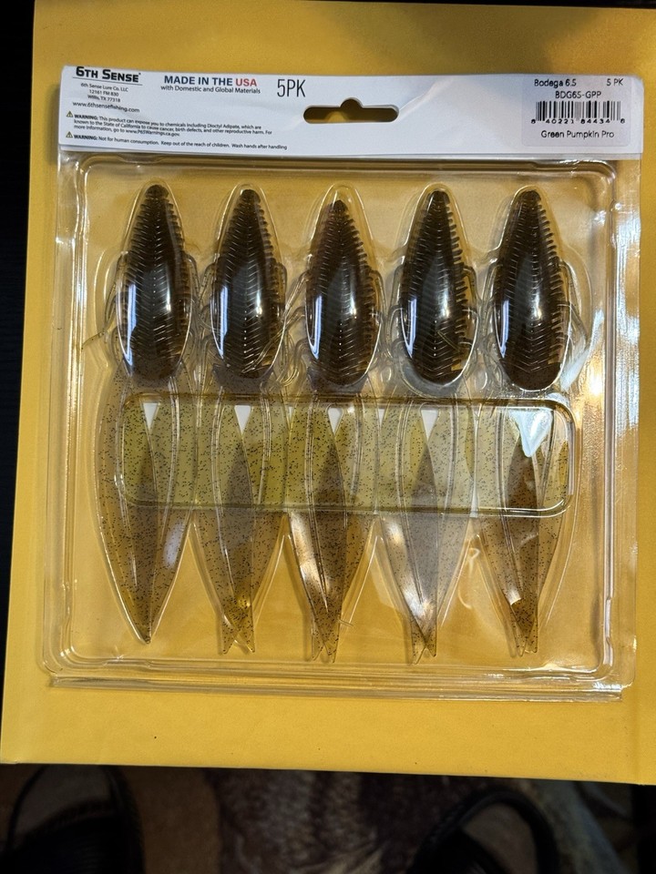 “All New” 6th Sense Bodega 6.5 Creature Swim Bait Green Pumpkin Pro | eBay