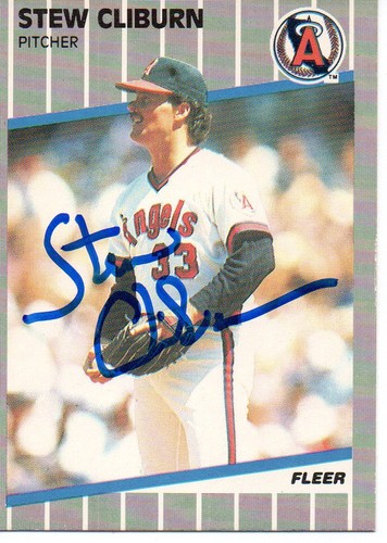 Stu Stew Cliburn California Angels 1989 Fleer Signed Card | eBay
