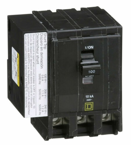 NIB- Square D - QO3100 - Circuit Breaker, 3P, 100A, 120/240V, Plug In ...