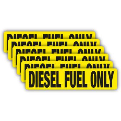 6 Diesel Fuel Only Decal VINYL STICKER gas tank car truck vehicule ...
