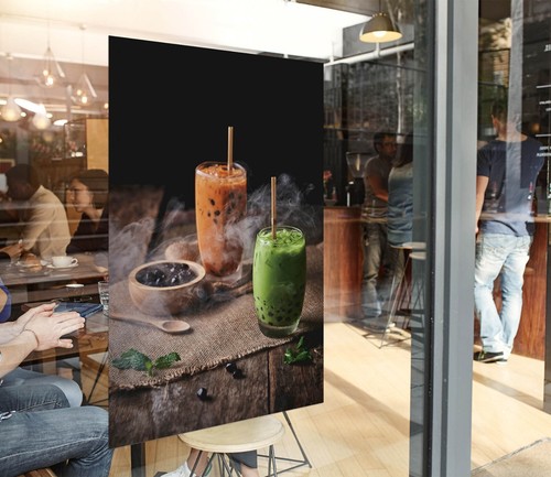 3D Bubble Tea G287 Pearl Tea Shop Window Stickers Vinyl Wall Mural ...