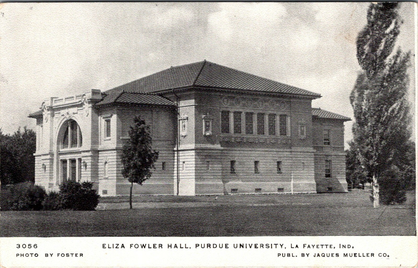 LA FAYETTE INDIANA PURDUE UNIVERSITY ELIZA FOWLER HALL OLD POSTCARD ...