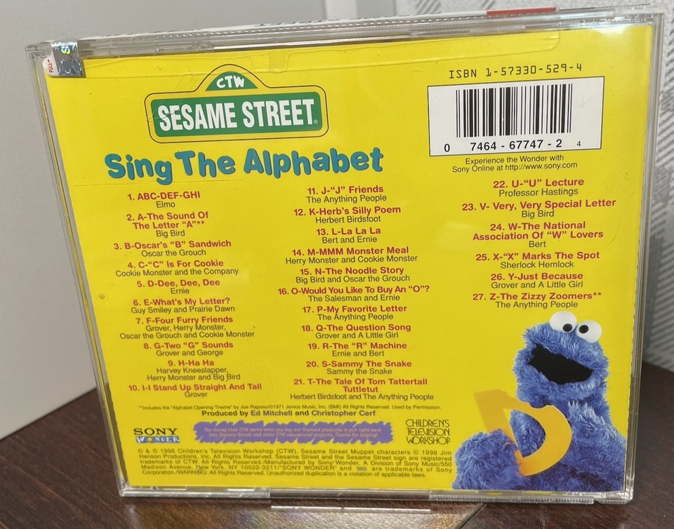 Sesame Street 1996 Sing The Alphabet CD-Sony Wonder/Childrens ...