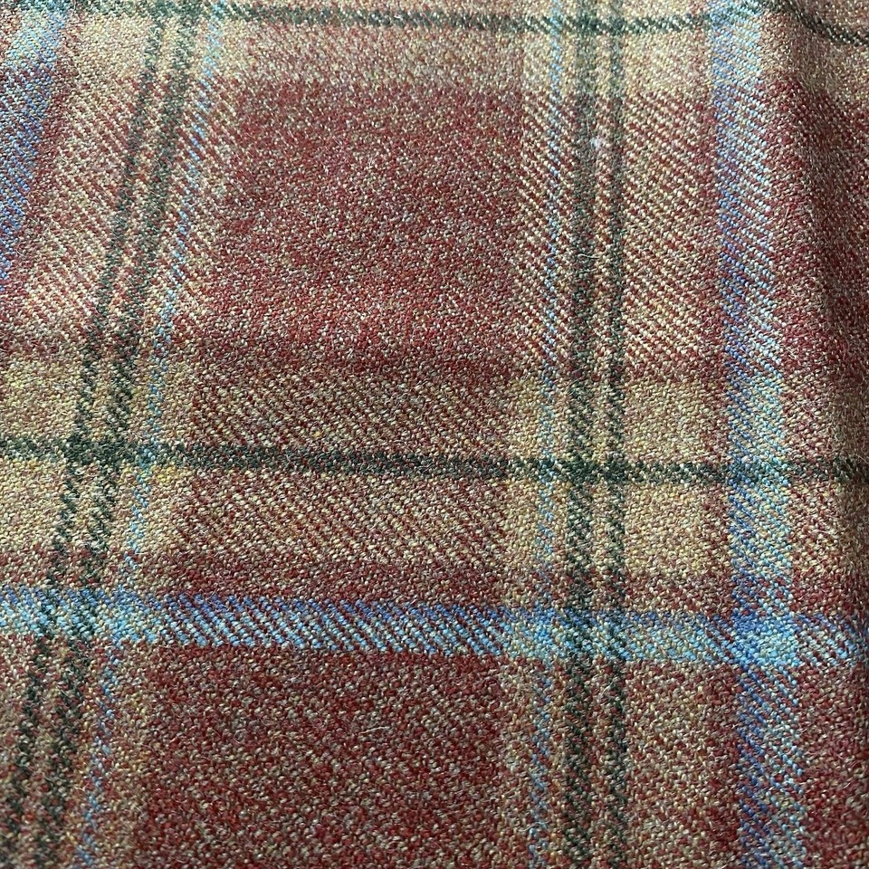 Old World Weavers Taransay Rust Plaid Wool Fabric Sample 11” x 12 ...