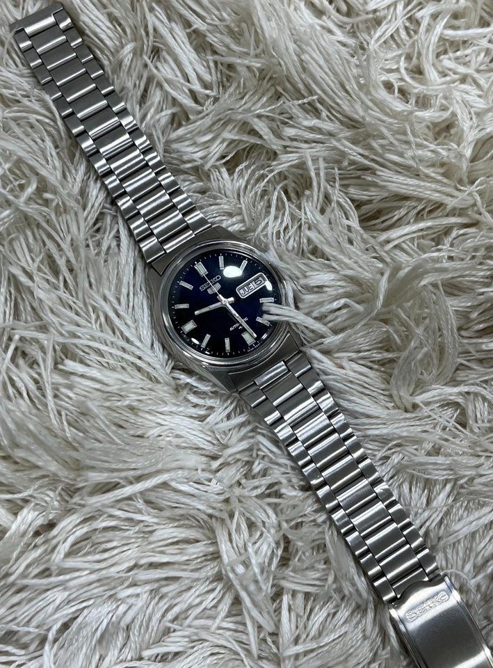 Vintage Original Seiko 5 Automatic Blue Dial Watch for Mens Japan 7009 ...
