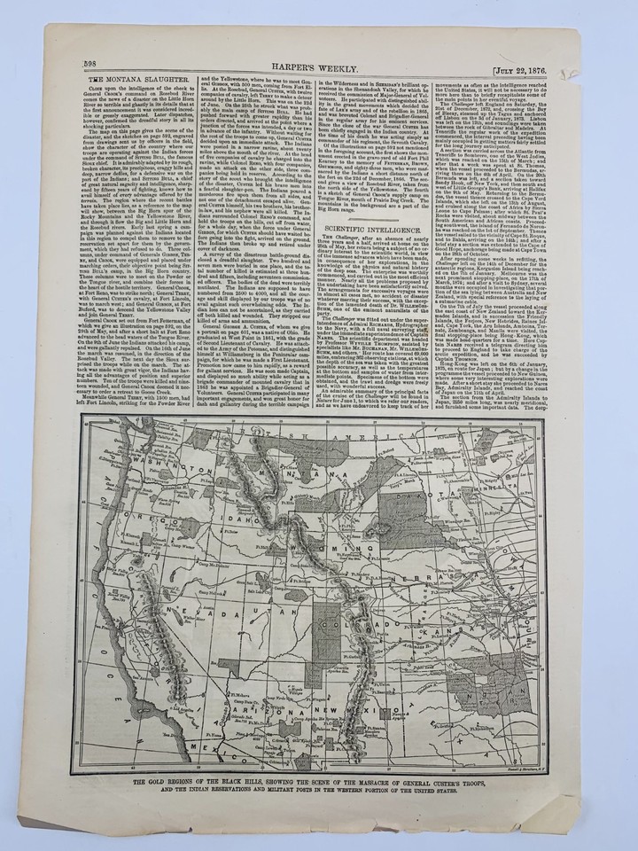 1876 EXPO DECLARATION INDEPENDENCE INDIAN WARS MAP NEWSPAPER ILLUS ONE ...