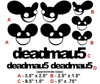 (10) Deadmau5 inspired VINYL STICKER CAR DECALS poster skrillex dubstep ...