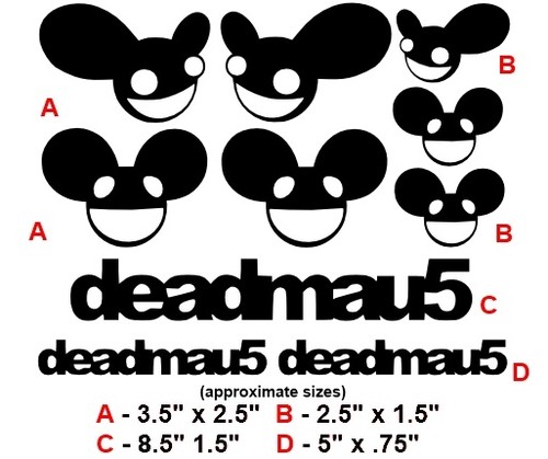 (10) Deadmau5 inspired VINYL STICKER CAR DECALS poster skrillex dubstep ...