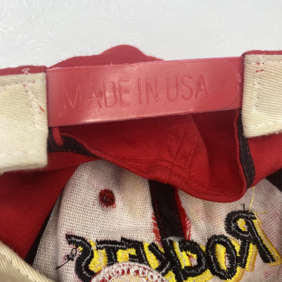 Vtg Houston Rockets NBA Red Black Adjustable Snapback Cap Hat 90s ...