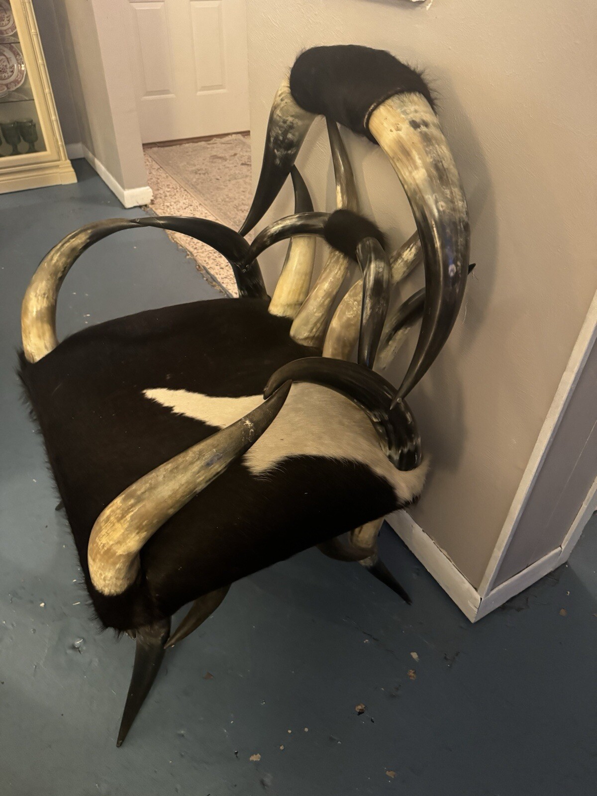 Texas Longhorn Chair Cattle Horn Bull Cow Hide Steer Authentic Texas ...