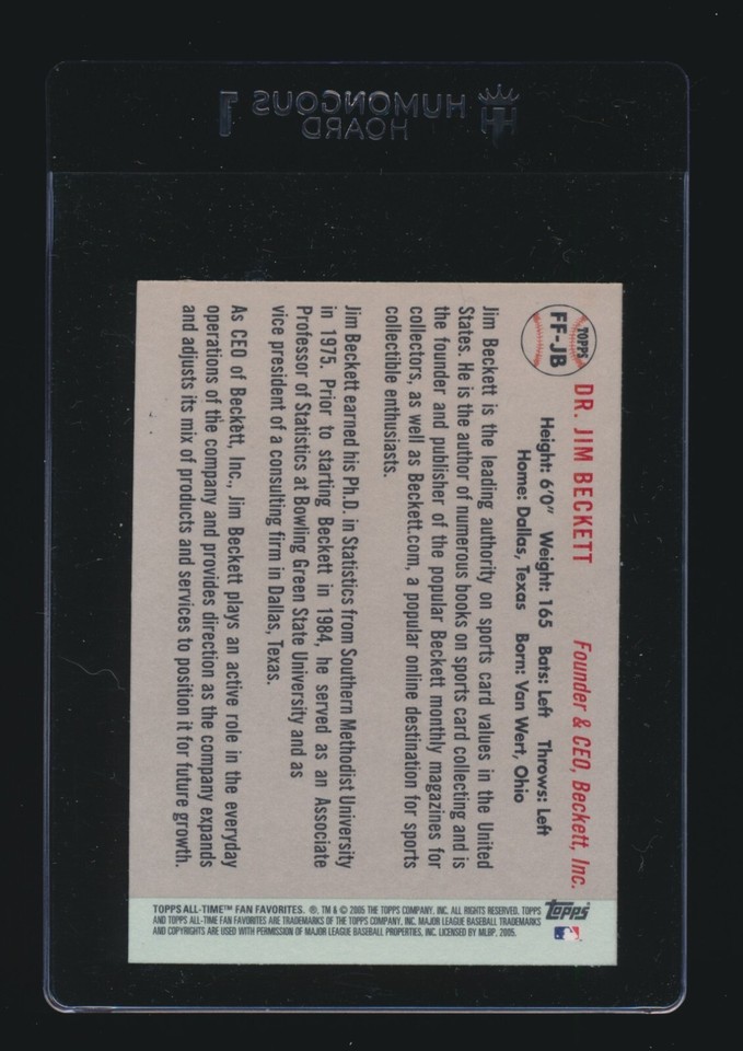 2005 Topps Dr. Jim Beckett Fan Favorites #FF-JB NM CENTERED | eBay