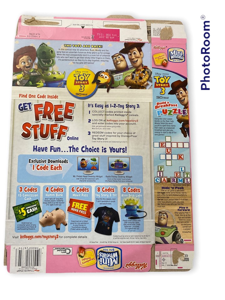 Kellogg’s Frosted Mini-Wheats Toy Story 3 Cereal Box | eBay