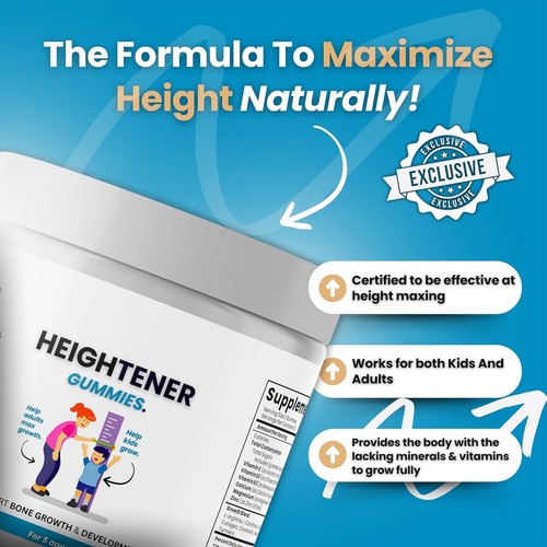 Heightener Gummies - Natural Height Growth Supplement for Kids, Teens ...