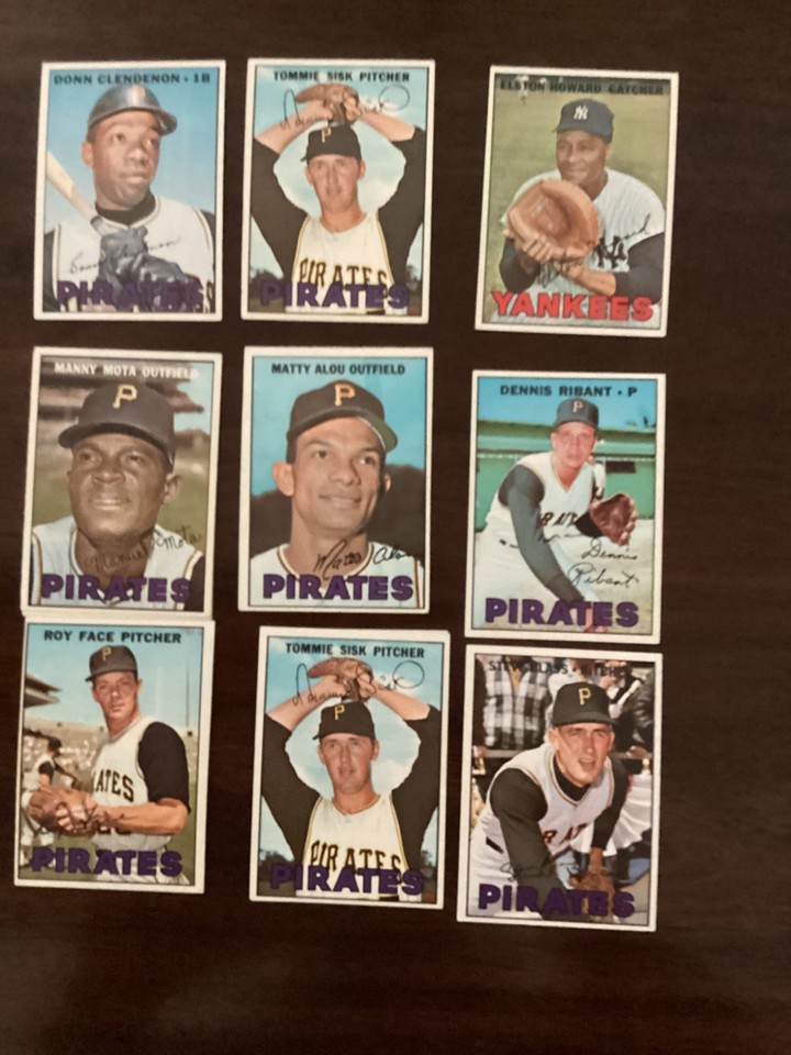 topps 1967 baseball cards 18card set. Dodgers Pirates & Elston Howard ...
