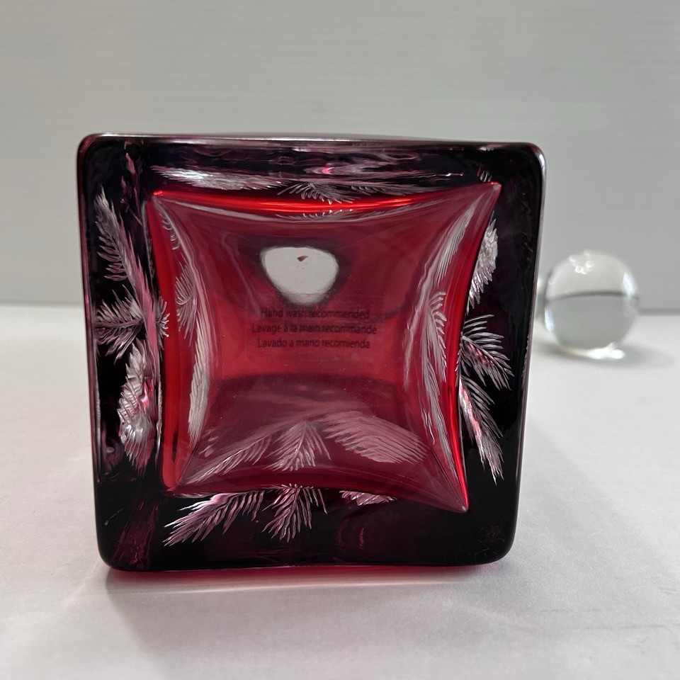 William Sonoma Pinecone Hand Cut Glass Decanter Retired Replacement ...