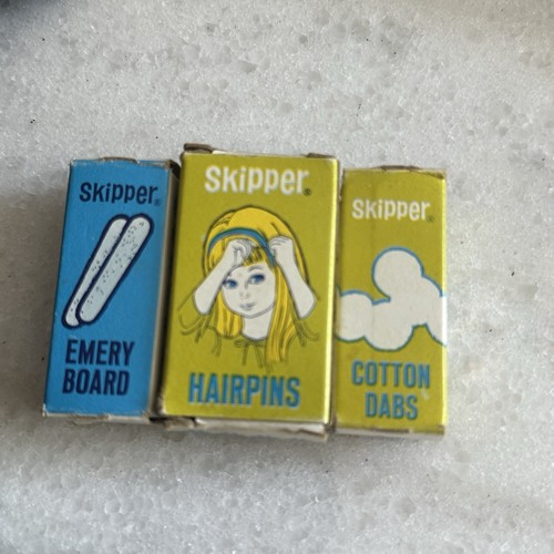 Vintage Skipper Barbie Hair Pins Emery Board Cotton Dab Boxes | eBay