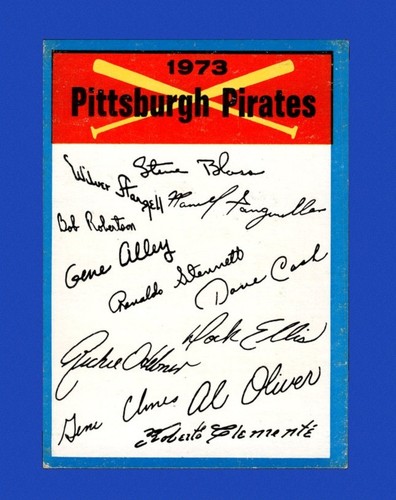 1973 Topps Set-Break Pirates Team Checklist VG-VGEX *GMCARDS* | eBay