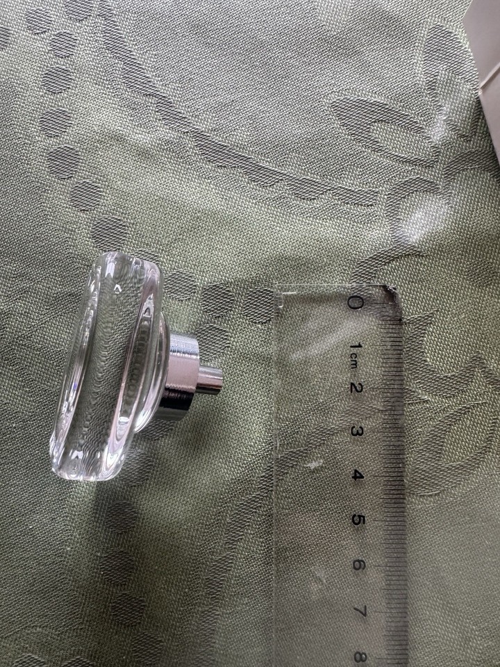 (19) Crystal Glass Drawer Pulls Knobs~ Oval Chateau ~ chrome Base | eBay UK