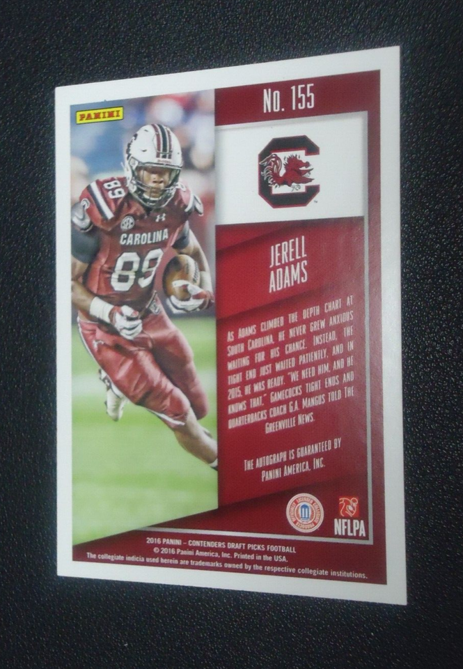 Jerell Adams 2016 PANINI CONTENDERS DRAFT PICKS COLLEGE TICKET AUTO ...