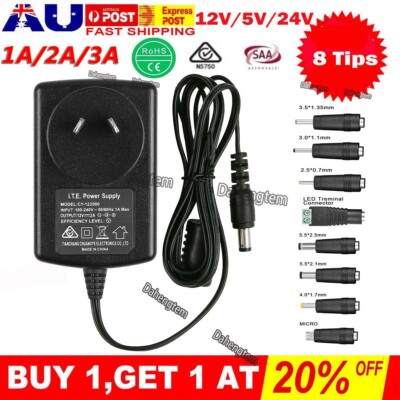 AC 240V to DC 12V 5V 24V 1A 2A 3A Power Adapter Supply Transformer For ...