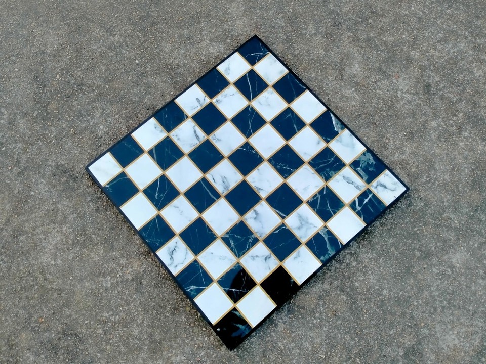 12''Inch Best Laminated Flat Chess Board Set with Wooden Pony Chess ...