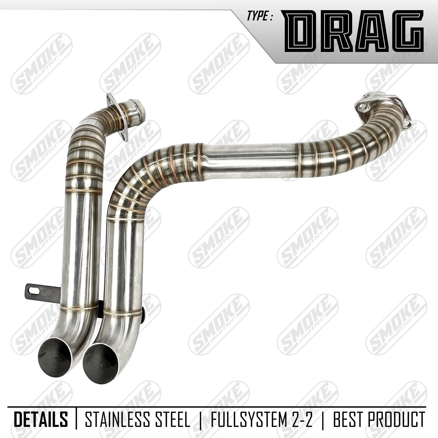 EXHAUST DRAG PIPES 2" HARLEY SOFTAIL FXST HERITAGE FAT BOY SPRINGER ...