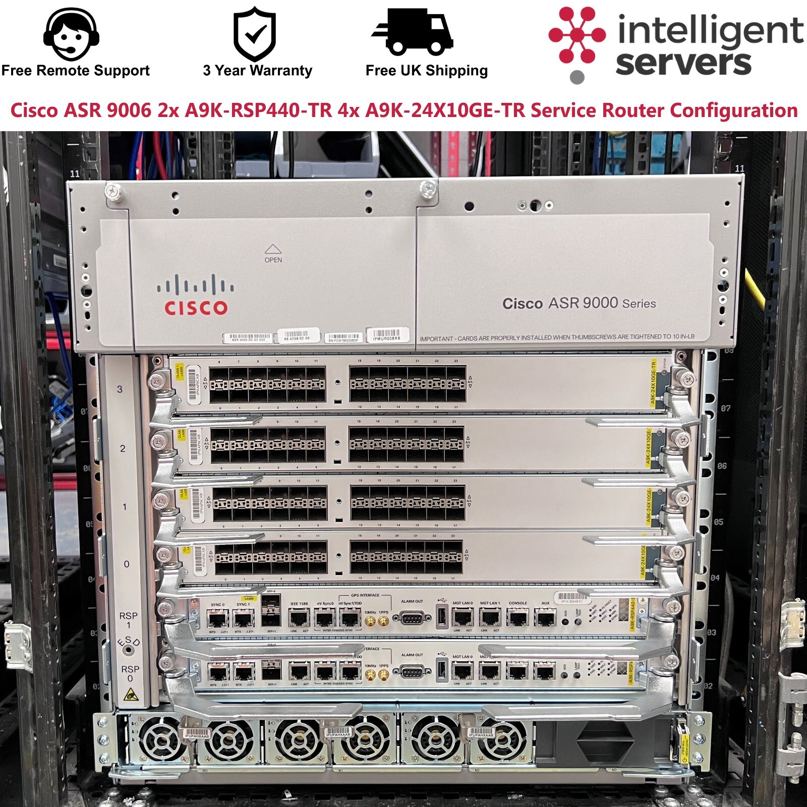 Cisco ASR 9006 2x A9K-RSP440-TR 4x A9K-24X10GE-TR Service Router ...