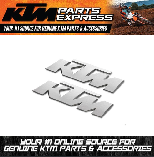 NEW OEM KTM STICKER 3D "KTM" SET DECAL SET SILVER SX XC SXS XCF EXC ...