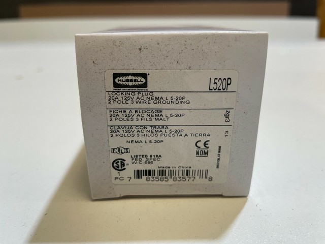 Hubbell L5-20P locking plug HBL2311 125V 20 amp for sale online | eBay