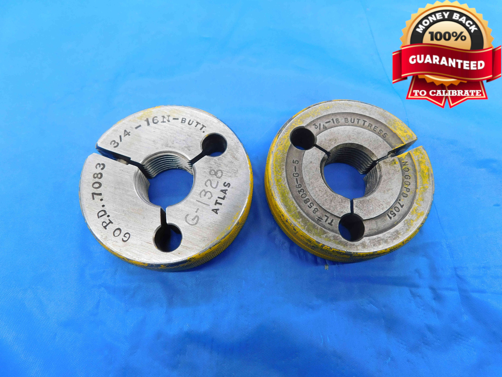 3/4 16 BUTTRESS THREAD RING GAGES .75 .750 .7500 GO NO GO P.D.'S ...