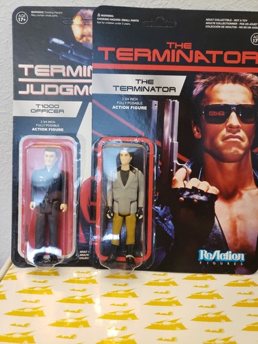 ReAction Super7 Lot TERMINATOR T2 T800 GRAY LEATHER JACKET & T1000 | eBay