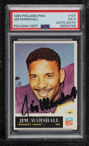 PSA/DNA 1965 Philadelphia Jim Marshall #107 PSA/DNA 5 Auto | eBay