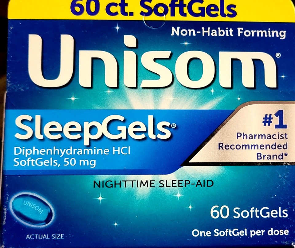 3 Boxes Unisom Sleep Gels Diphenhydramine HCL 50mg 60ct Soft Gels Total ...