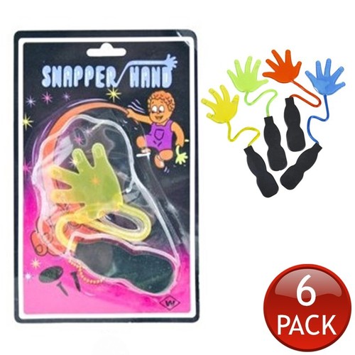 6 x 8pcs Sticky Stretchy Snapper Hand Kids Novelty Party Favor Fun Toy ...