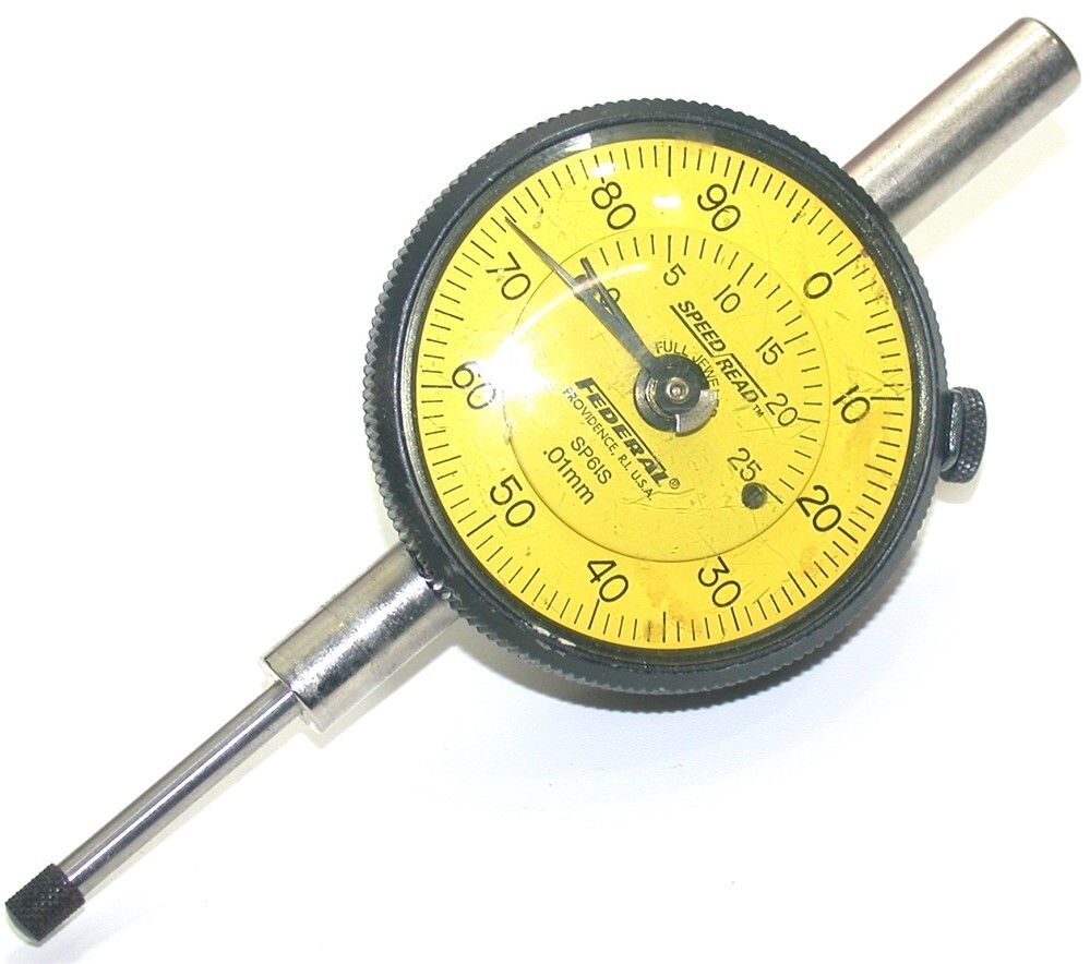 1 inch Federal .01mm Long Range Dial Indicator Speed Read Rev Counter ...