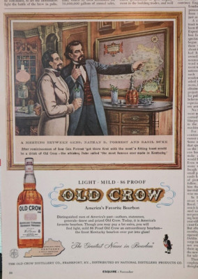 1960 Old Crow Bourbon Print Ad Ephemera Wall Art Decor Gens Forrest and ...