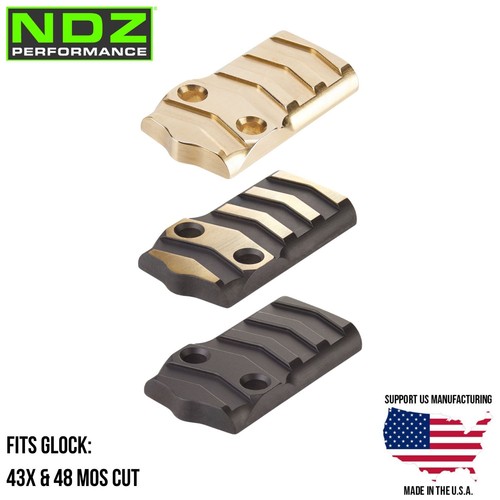 NDZ Glock 43X 48 MOS Cut Brass Optic Cover Plate Slimline Cerakote ...