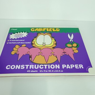 Garfield Odie Stencils & Construction Paper 40 Sheets Craft Vintage ...
