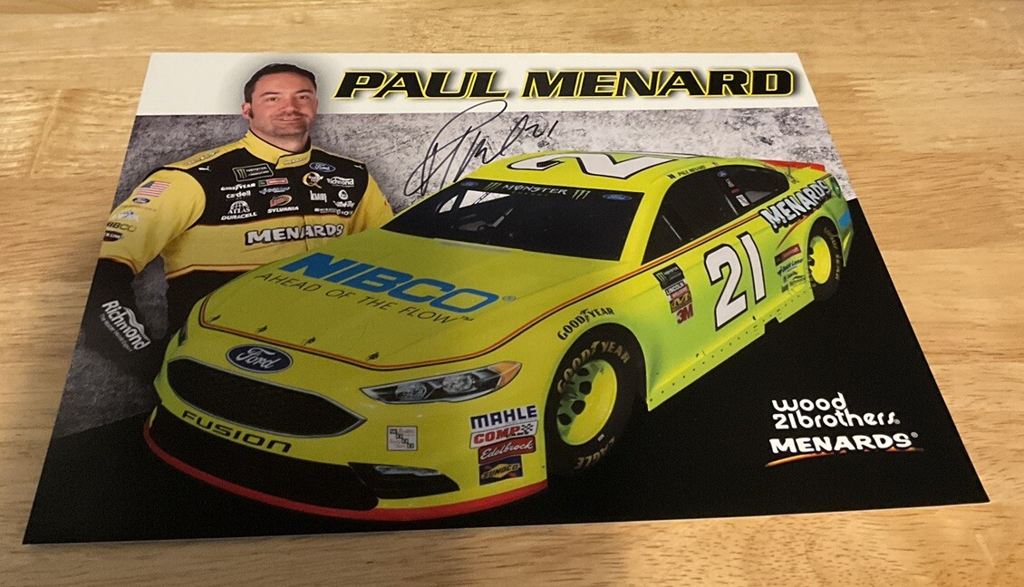 2018 PAUL MENARD SIGNED "NIBCO MENARDS " #21 NASCAR MONSTER ENERGY ...