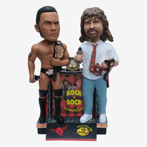 The Rock & Mankind The Rock 'n' Sock Connection Bobblehead WWE ...
