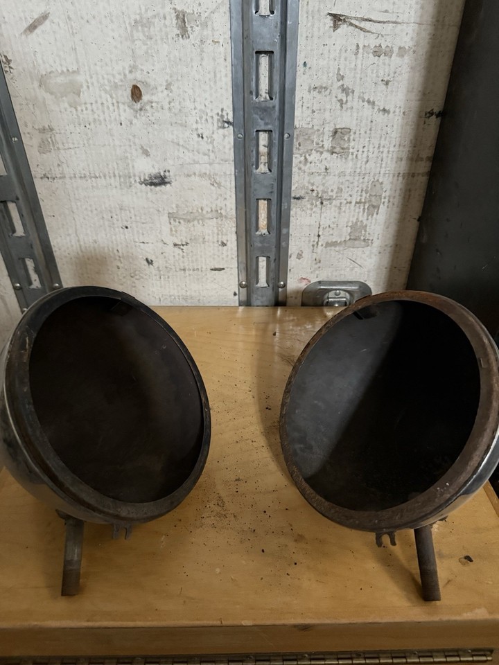 Vintage Chrome Bullet Headlight Buckets Pair 7" Teardrop Rat Rod Ford ...