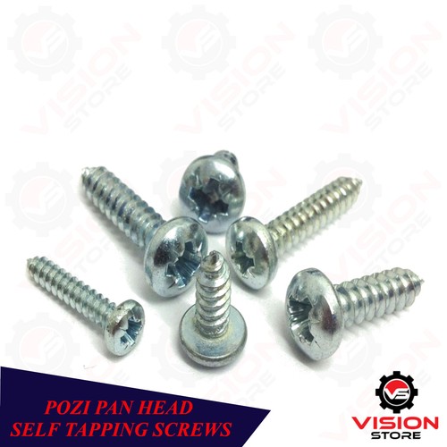 Self Tapping Screws – Pozi Pan Head Zinc Plated No.3 to No.14 2.5-6.0mm ...