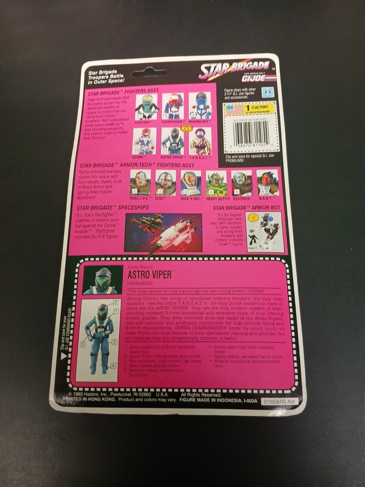 Gi Joe (4) MOC 3 3/4" Shipwreck, Astro viper, Robo Joe, Night Creeper ...