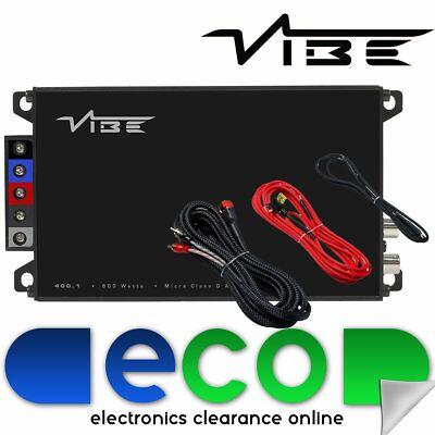 Vibe POWERBOX 400.1M 800 Watts Mono block Class D Compact Car Amplifier ...