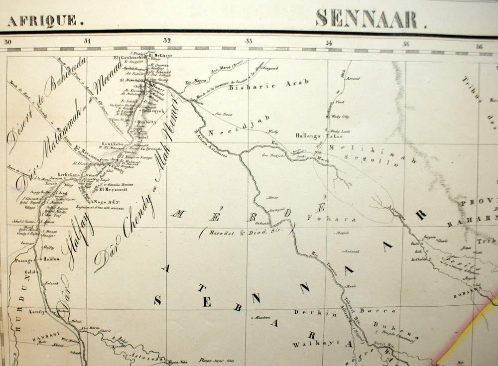 Sultana de Sennar Sudan Geographic Map of Africa No.25 Vandermaelen ...