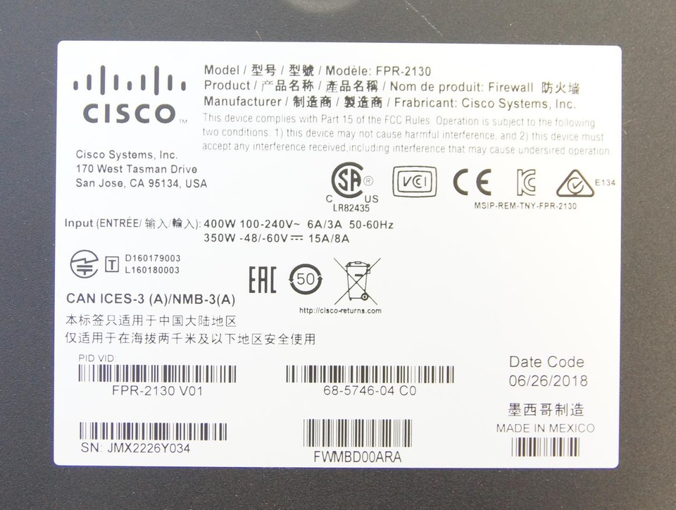 Cisco FPR 2100 Series FPR-2130 Firewall Security Appliance | eBay