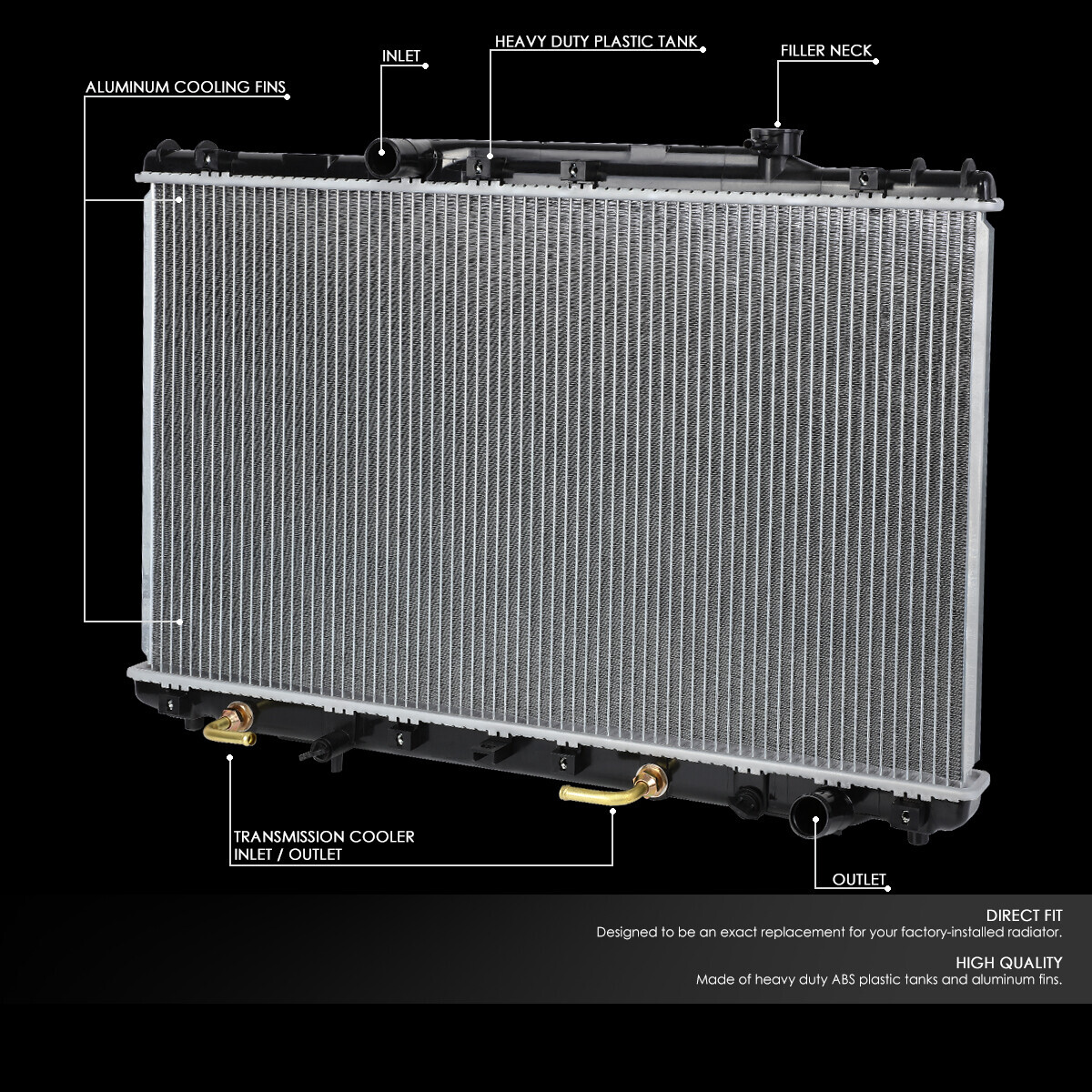FOR 92-96 TOYOTA CAMRY 2.2L 4-CYL AT OE STYLE ALUMINUM CORE RADIATOR ...